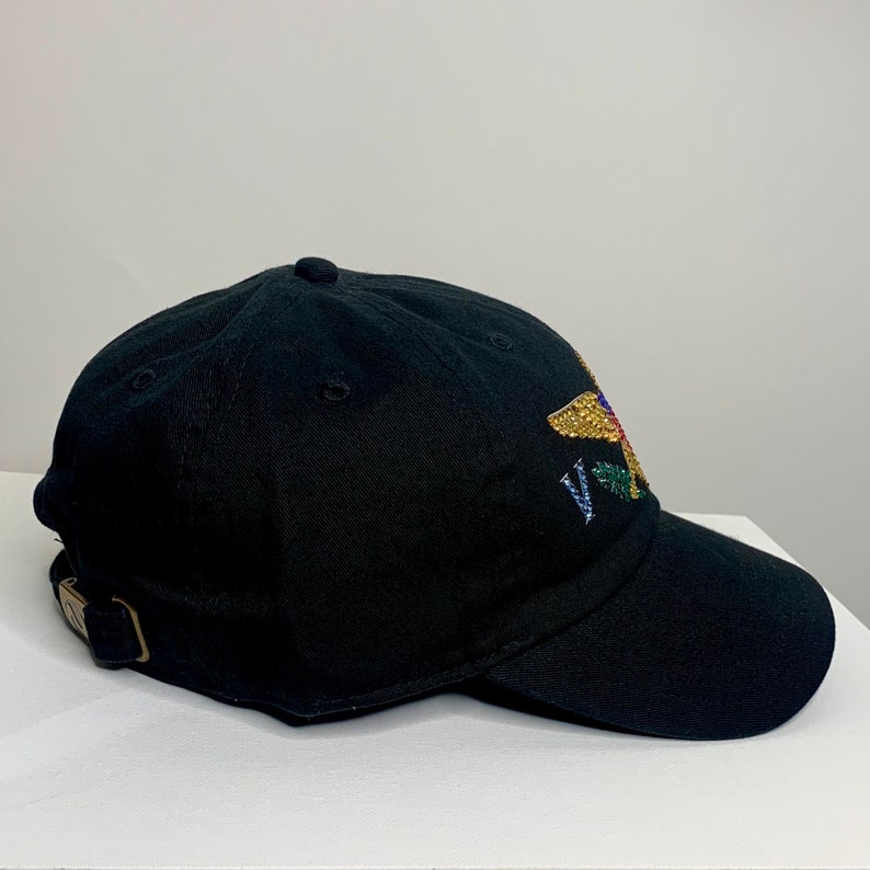 Black US Virgin Islands Custom Made Relaxed Cap With Crystal ...
