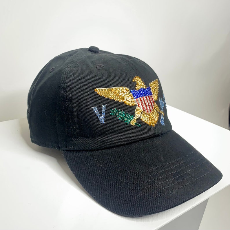 Black US Virgin Islands Custom Made Relaxed Cap With Crystal ...