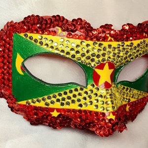 Handmade Grenada Carnival Mask: Rhinestone Caribbean Festival Mask - Etsy