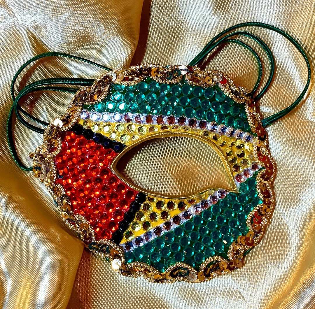 Guyana Eye Patch Masquerade Mask Hand Crafted and Hand Stoned - Etsy