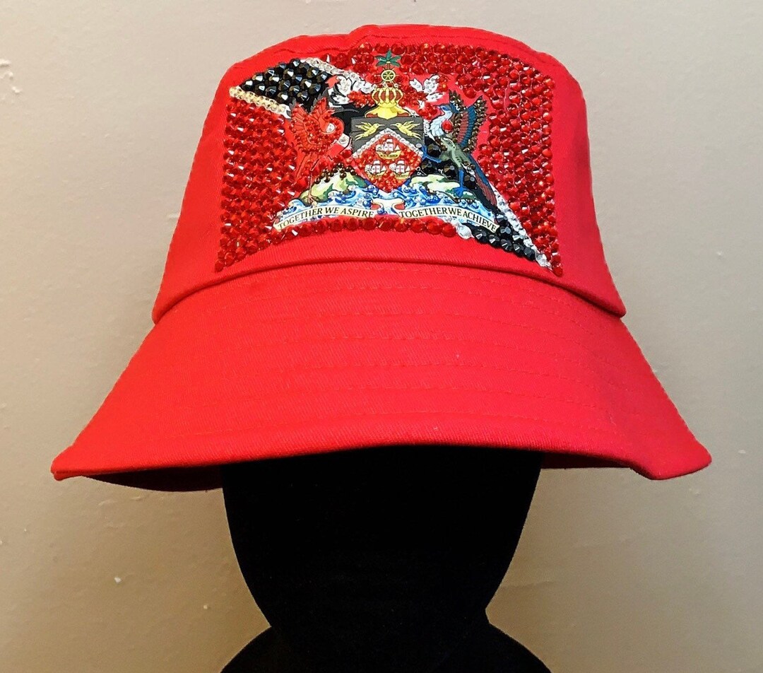 Trinidad and Tobago Bucket Hat With Rhinestones and Crystals - Etsy UK