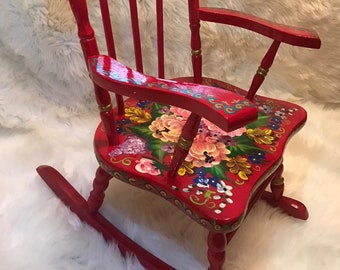 Painted rocking chair | Etsy