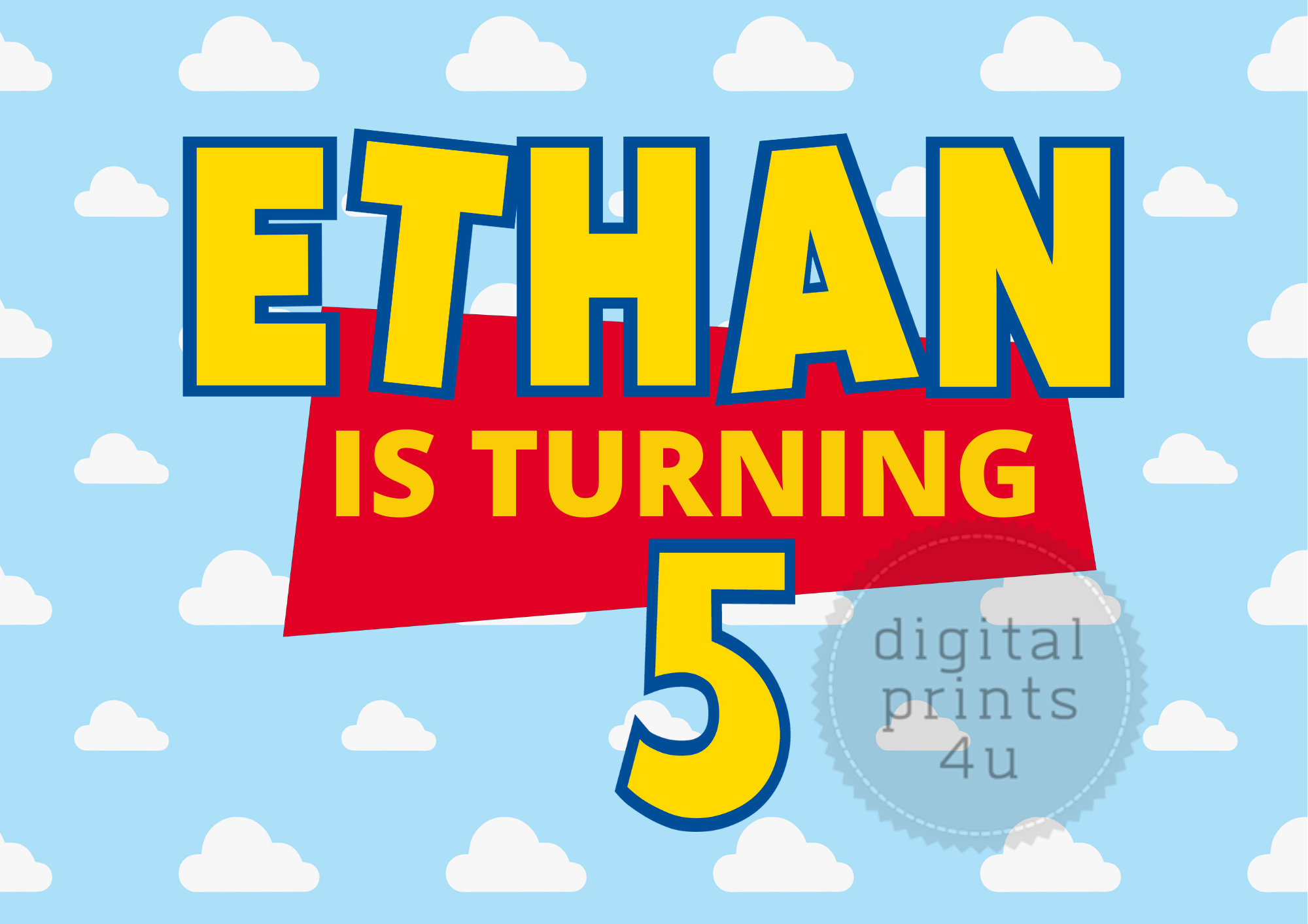 Toy Story Digital Print Birthday Sign Custom Door Room Decor | Etsy UK