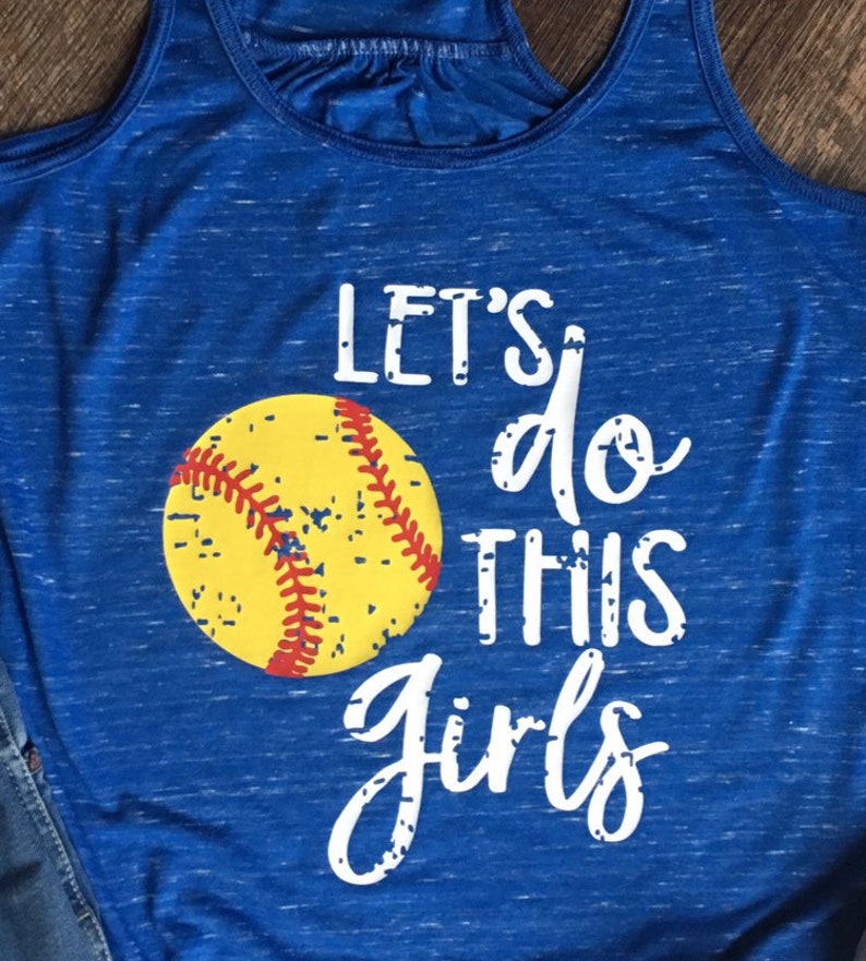 Let's Do This Girls Softball Distressed Grunge Mom Tee - Etsy