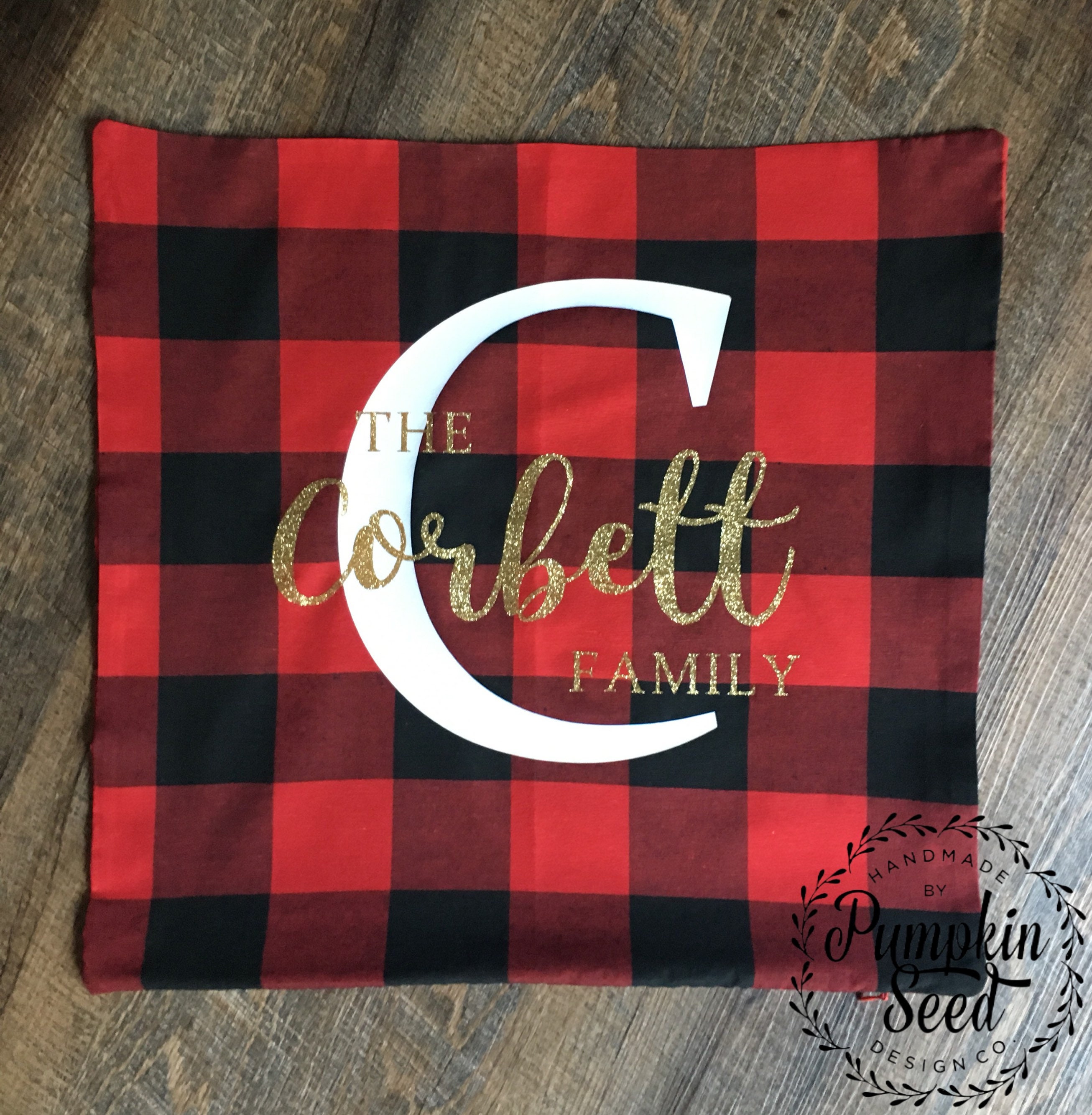 Personalized Family Last Name Red Black Buffalo Plaid Buffalo - Etsy