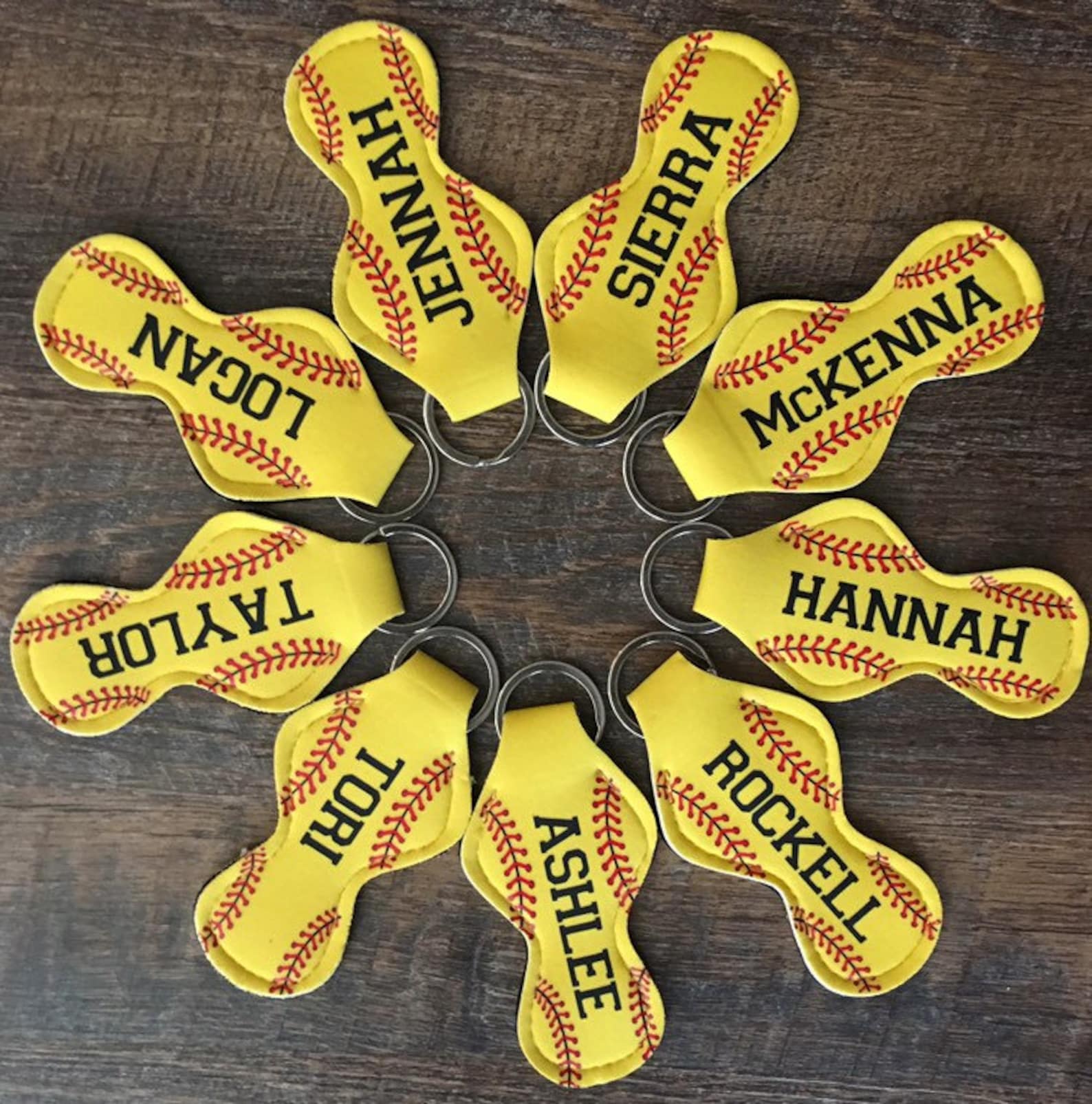 Personalized BASEBALL SOFTBALL Keychain Chapstick Lip Gloss | Etsy