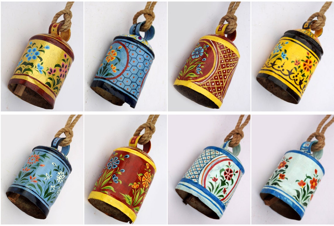 Vintage Swiss Cow Bell Metal Decorative Emboss Hand Painted - Etsy