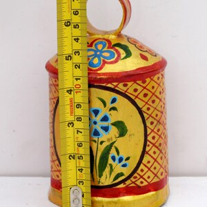 Vintage Swiss Cow Bell Metal Decorative Emboss Hand Painted Farm Animal ...