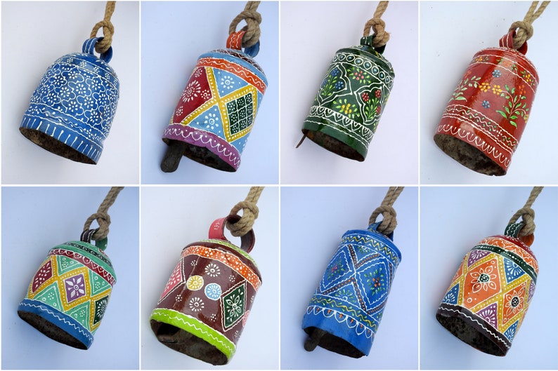 Vintage Swiss Cow Bell Metal Decorative Emboss Hand Painted - Etsy