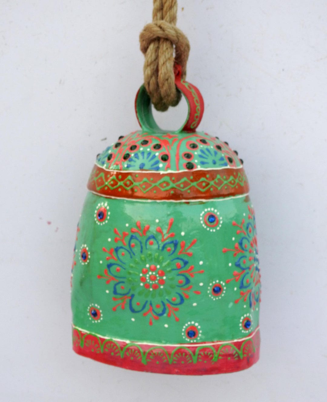 Vintage Swiss Cow Bell Metal Decorative Emboss Hand Painted Farm Animal ...