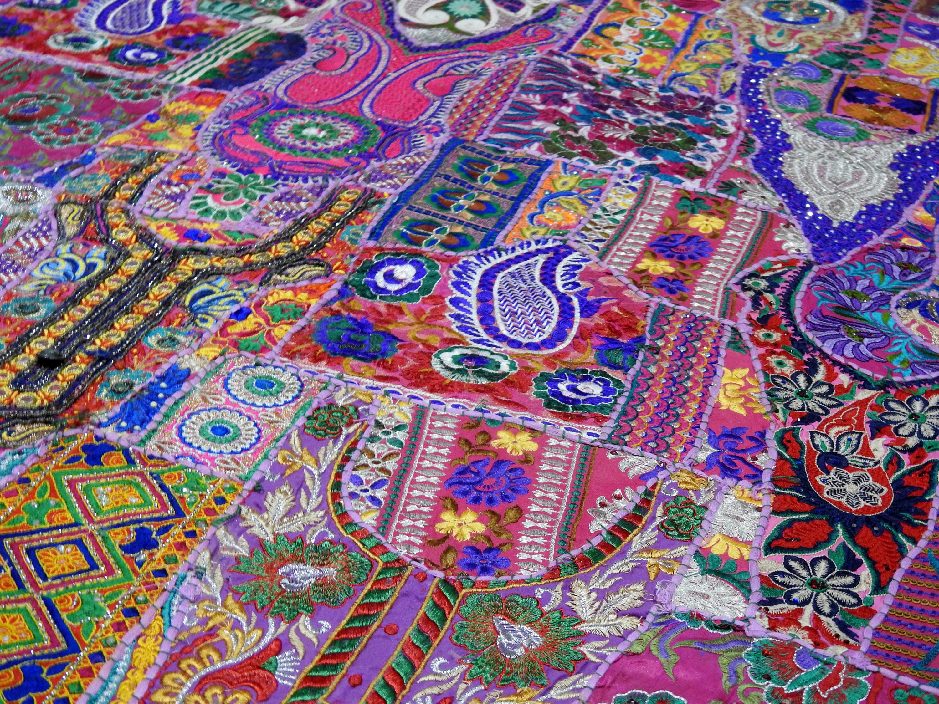 Vintage Bohemian Patchwork Bedspread Throw Bed Cover Cotton - Etsy