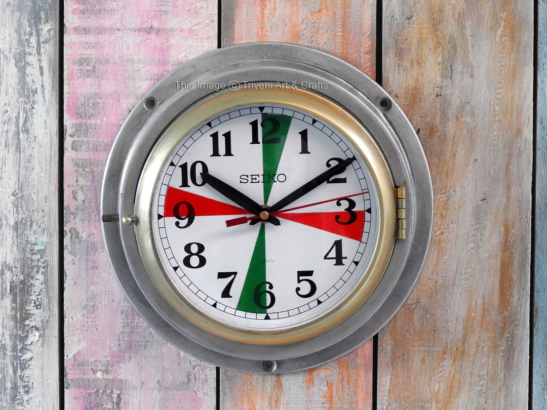 Vintage Seiko Maritime Wall Clock: Nautical Ship's Clock, Silent Sweep ...