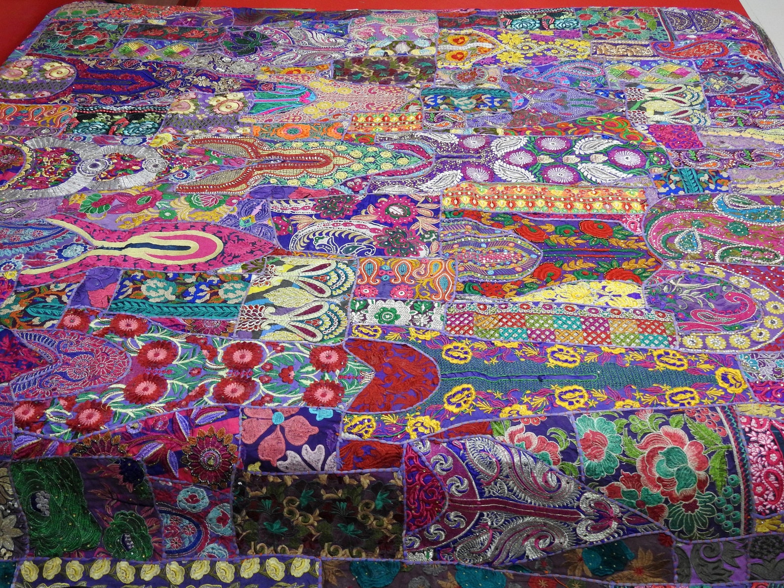 Vintage Bohemian Patchwork Bedspread Throw Bed Cover Cotton - Etsy