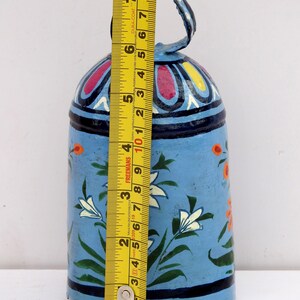 Vintage Swiss Cow Bell Metal Decorative Emboss Hand Painted Farm Animal ...