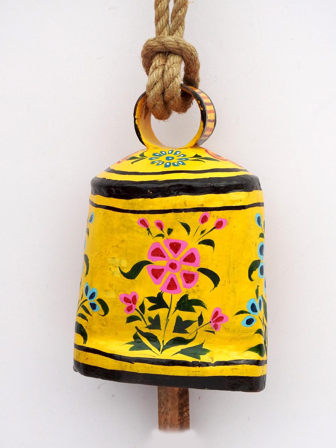 Vintage Swiss Cow Bell Metal Decorative Emboss Hand Painted Farm Animal ...