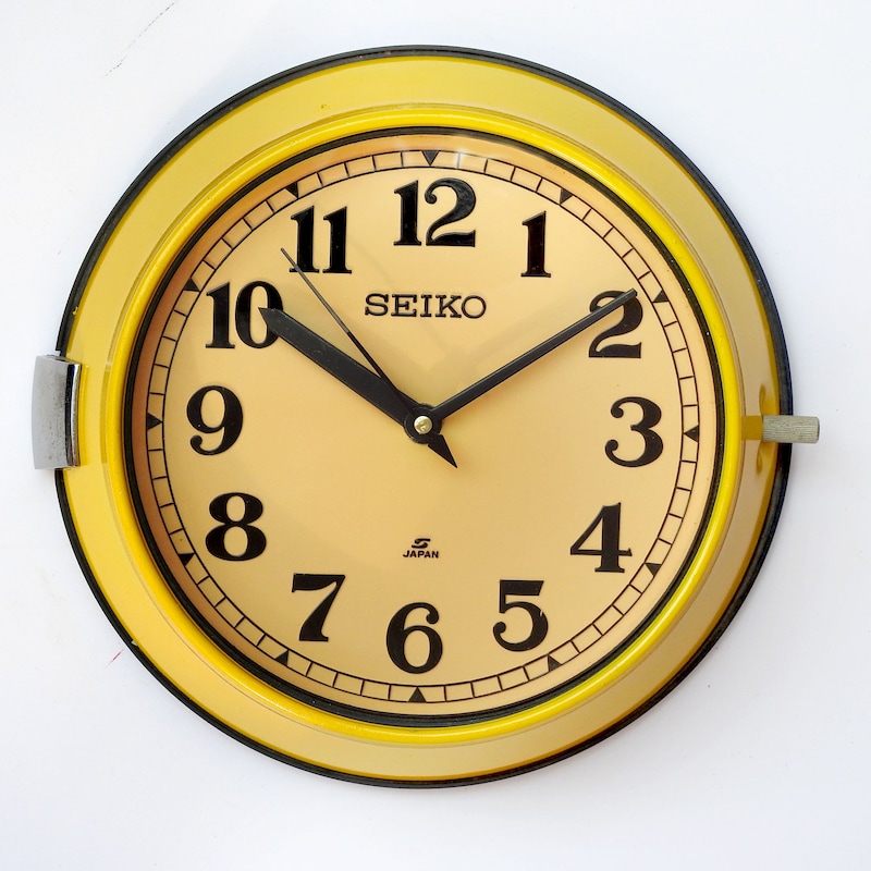 Yellow Wall Clock - Etsy