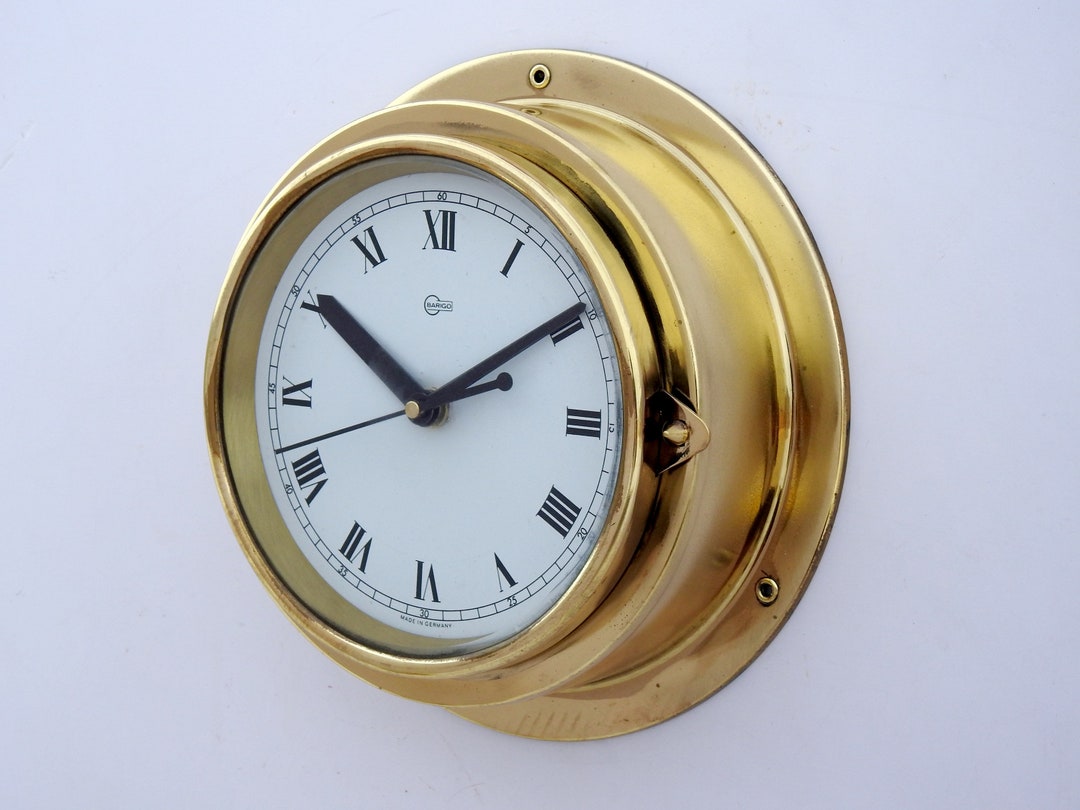 All Brass Vintage Maritime Slave Wall Clock Vintage 1990's Navigation ...