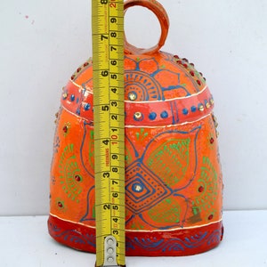 Vintage Swiss Cow Bell Metal Decorative Emboss Hand Painted Farm Animal ...