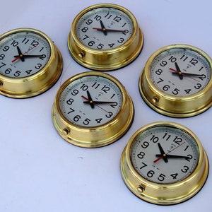 All Brass Set of 05 Vintage Maritime Slave Wall Clock Vintage ...