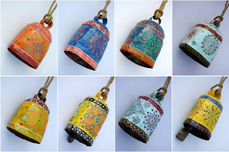 Vintage Swiss Cow Bell Metal Decorative Emboss Hand Painted - Etsy