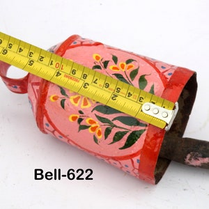 Vintage Swiss Cow Bell Metal Decorative Emboss Hand Painted Farm Animal ...