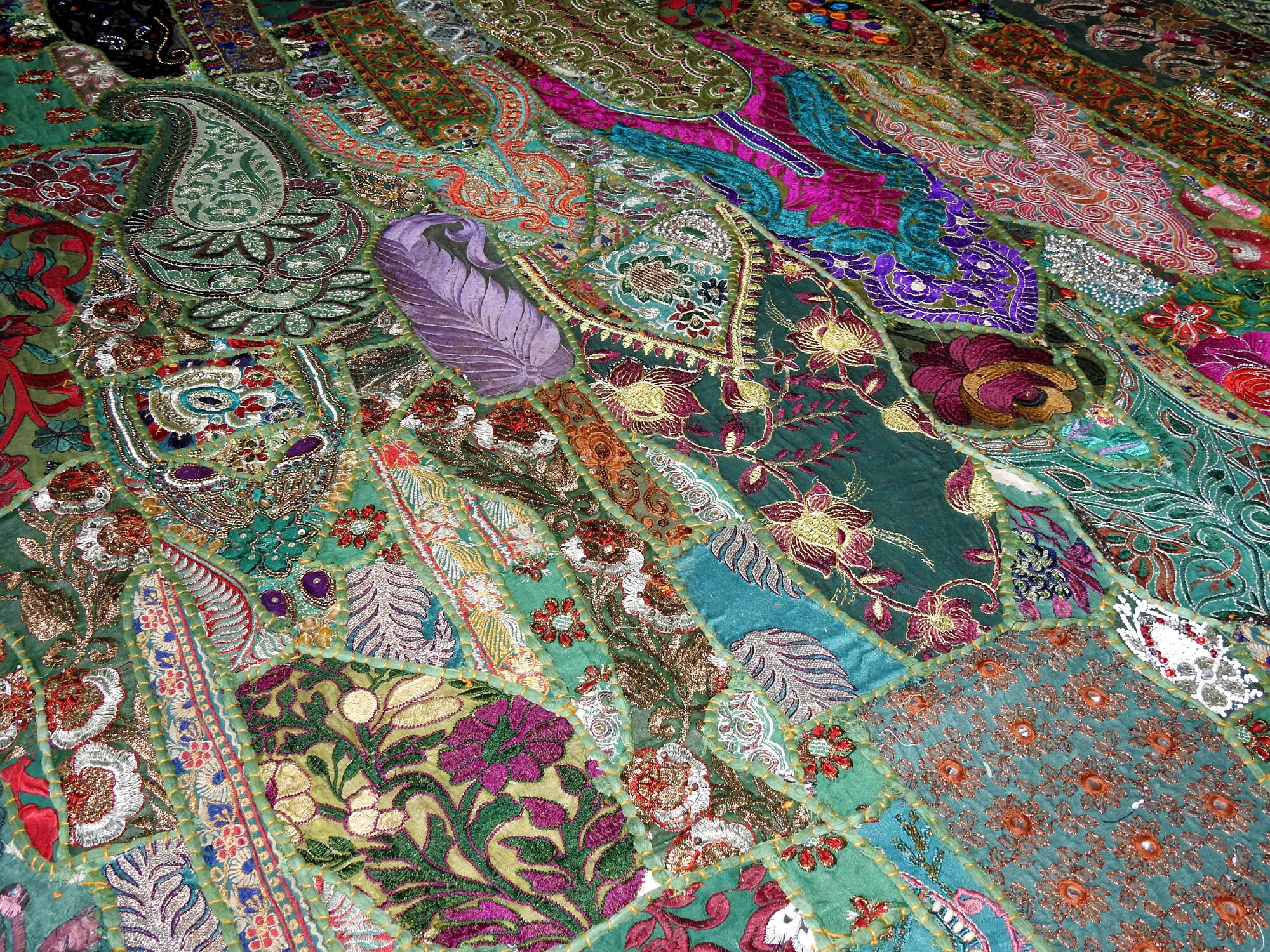 Vintage Bohemian Patchwork Bedspread Throw Bed Cover Cotton - Etsy