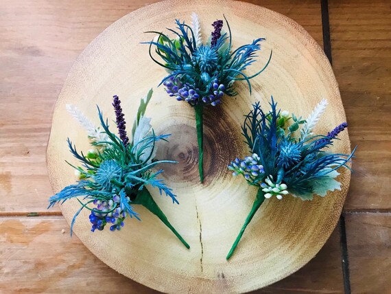 Scottish Style Artificial Handmade Buttonhole With Sea | Etsy UK