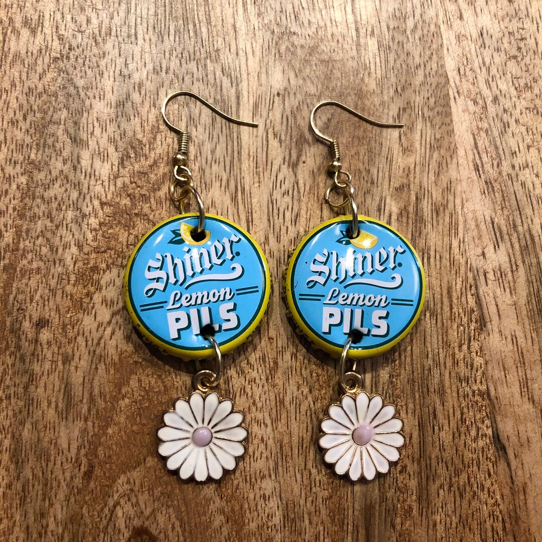 Shiner Lemon Pils Recycled Bottle Cap Beerrings - Etsy