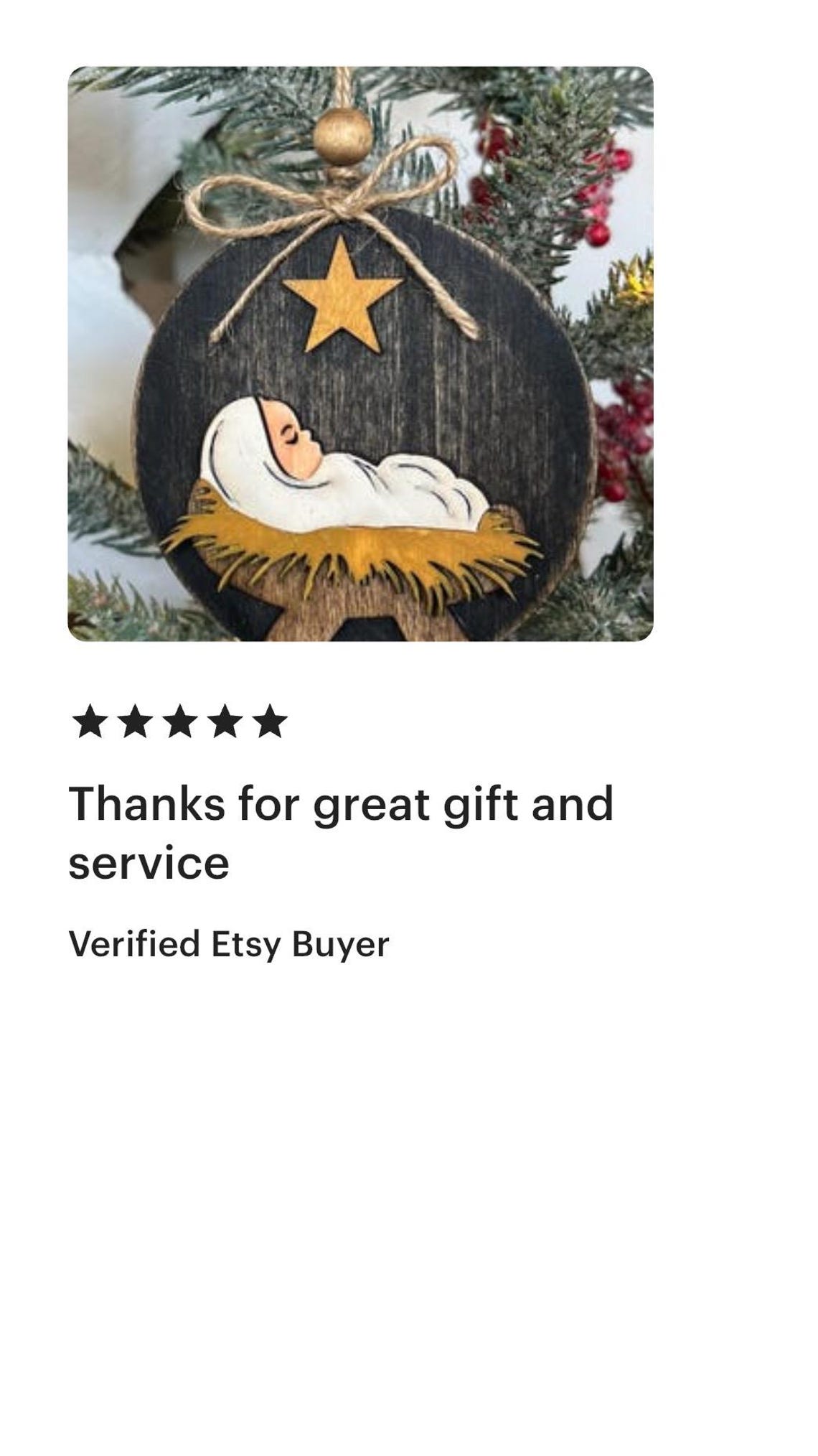 Rustic Nativity Ornament | Baby Jesus Nativity | Farmhouse Christmas ...