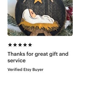 Rustic Nativity Ornament | Baby Jesus Nativity | Farmhouse Christmas ...