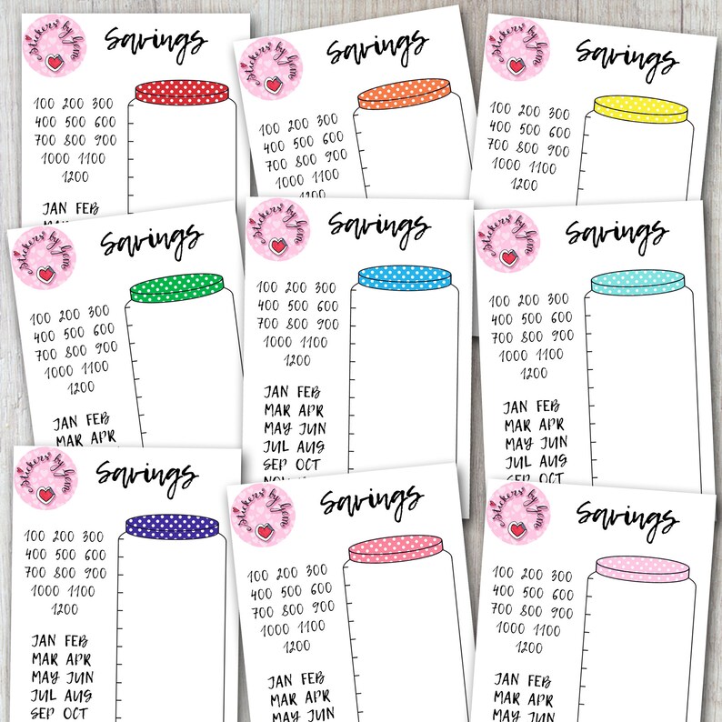 Bullet Journal Planner Stickers Savings Jar/tracker - Etsy UK