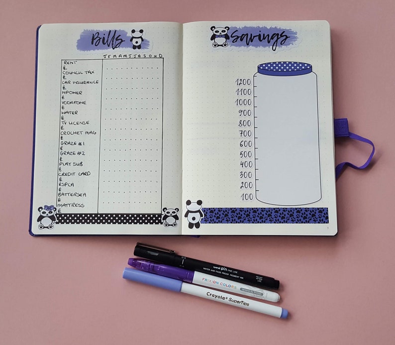 Bullet Journal Planner Stickers Savings Jar/Tracker | Etsy
