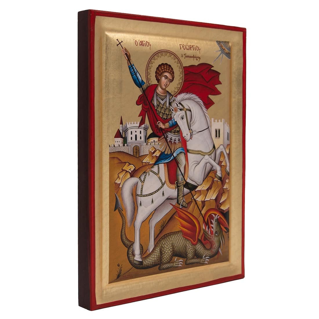 Saint George Handcrafted Icon With GOLD LEAVES Background in a - Etsy