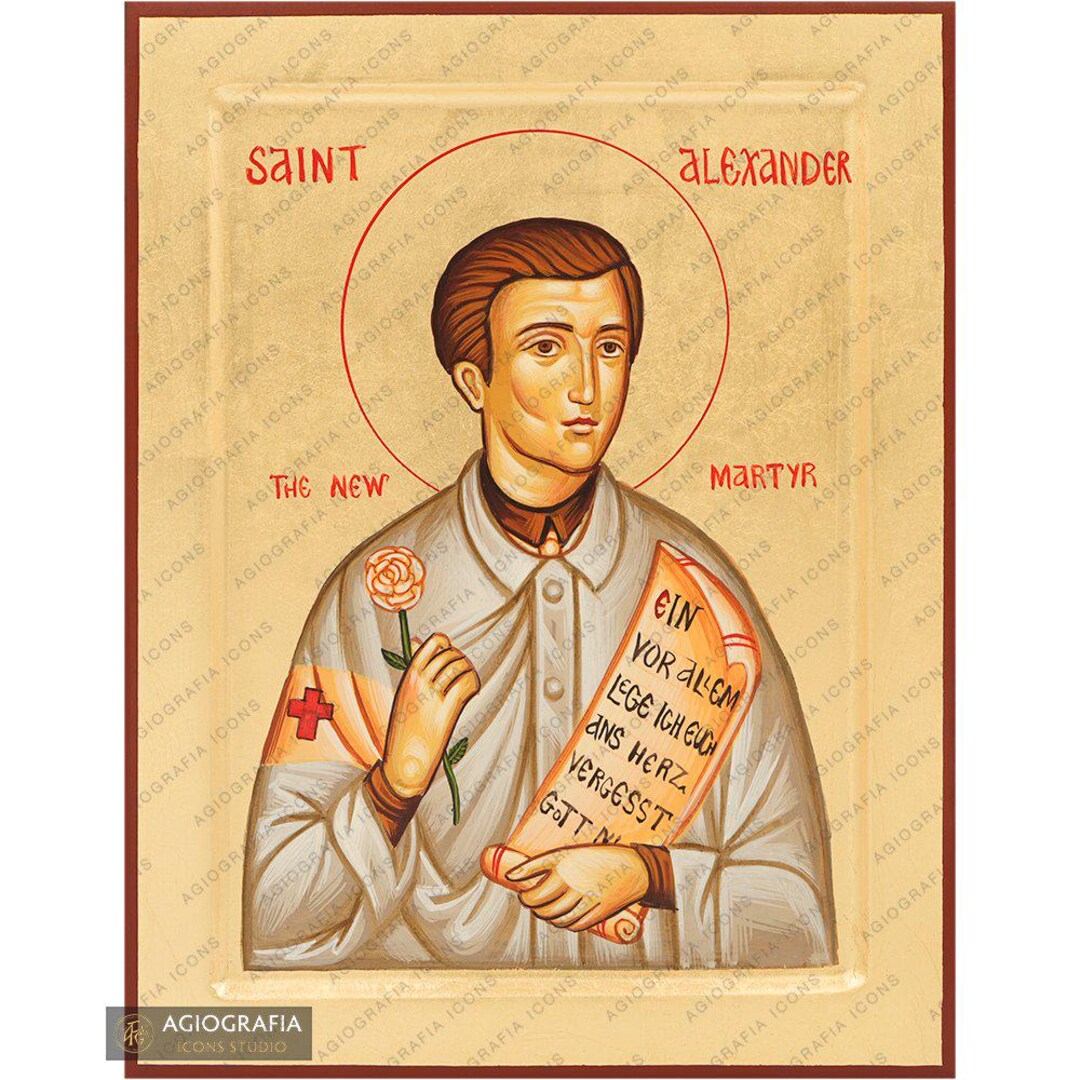 Saint Alexander Schmorell Handwritten Christian Orthodox Icon on Wood ...