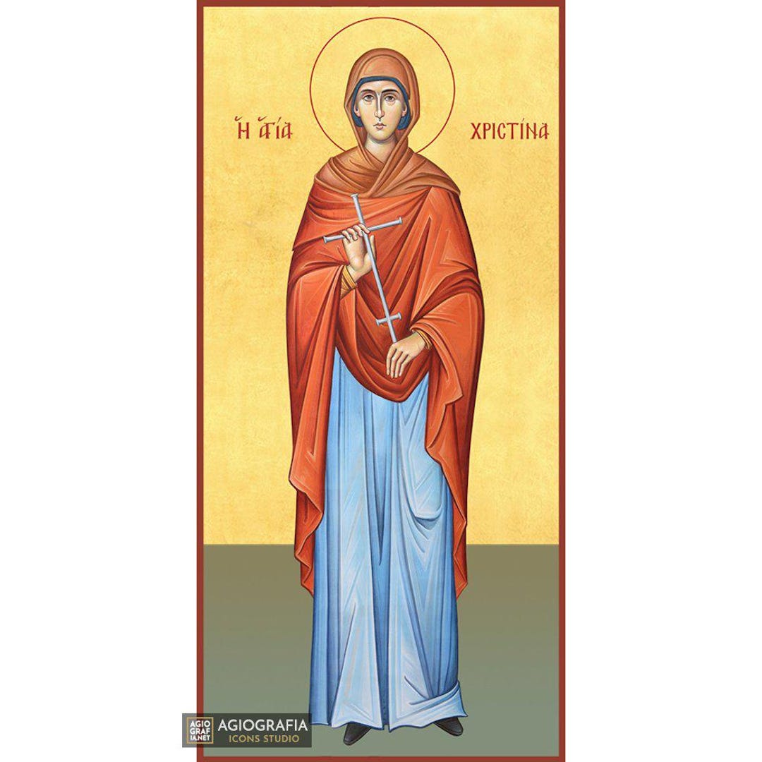 22k Saint Christina (christine) Orthodox Icon | GOLD LEAVES 22k - Wood ...
