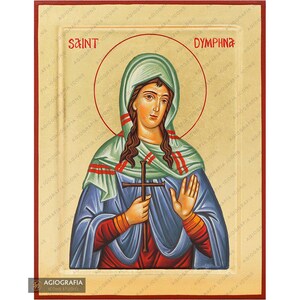Saint Dymphna Handwritten Christian Orthodox Icon on Wood With Matte ...