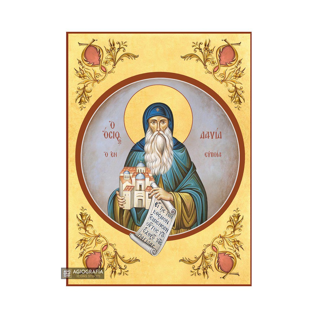 22 Karats St David of Evia Orthodox Icon | GOLD LEAF 22k - Wood ...