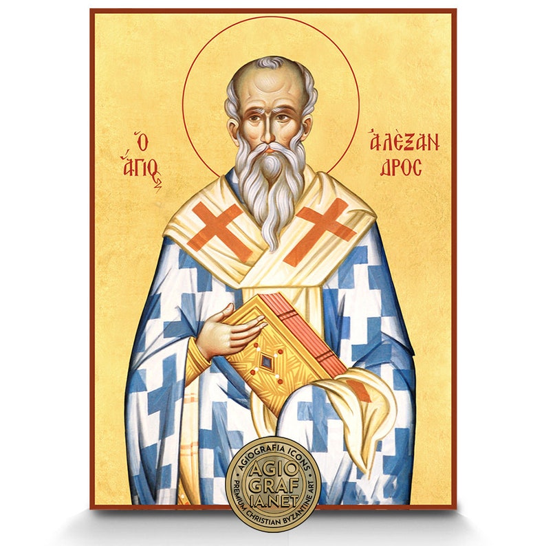 22 Karats St Alexander Byzantine Icon GOLD LEAVES 22k Wood - Etsy