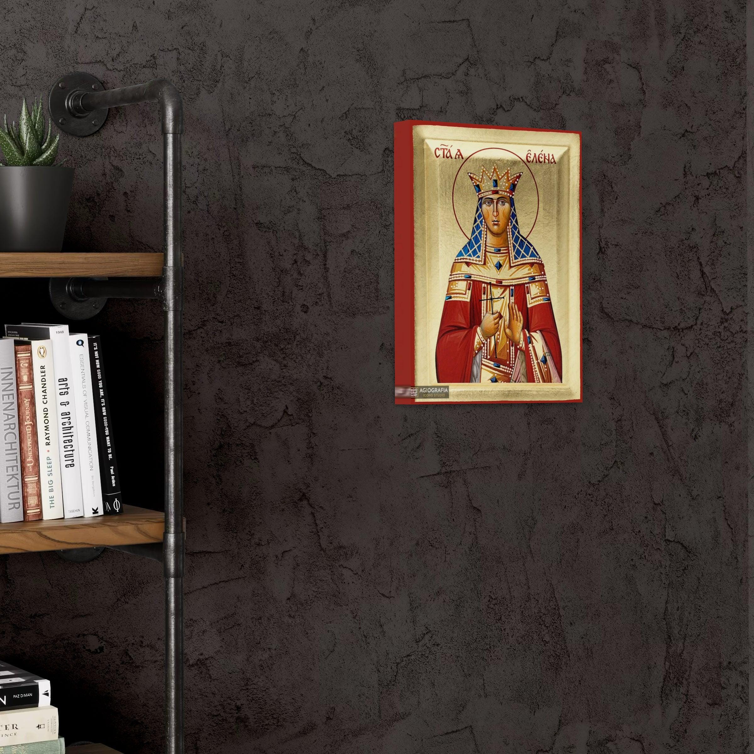 Saint Helen Christian Orthodox Icon on Wood With Gold Leaf Background ...