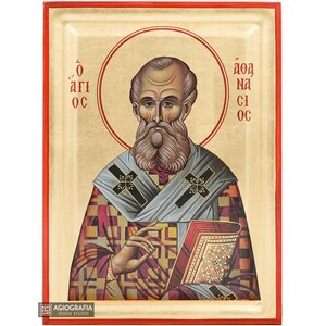 Saint Athanasius the Great Christian Orthodox Icon on Wood With Gold ...