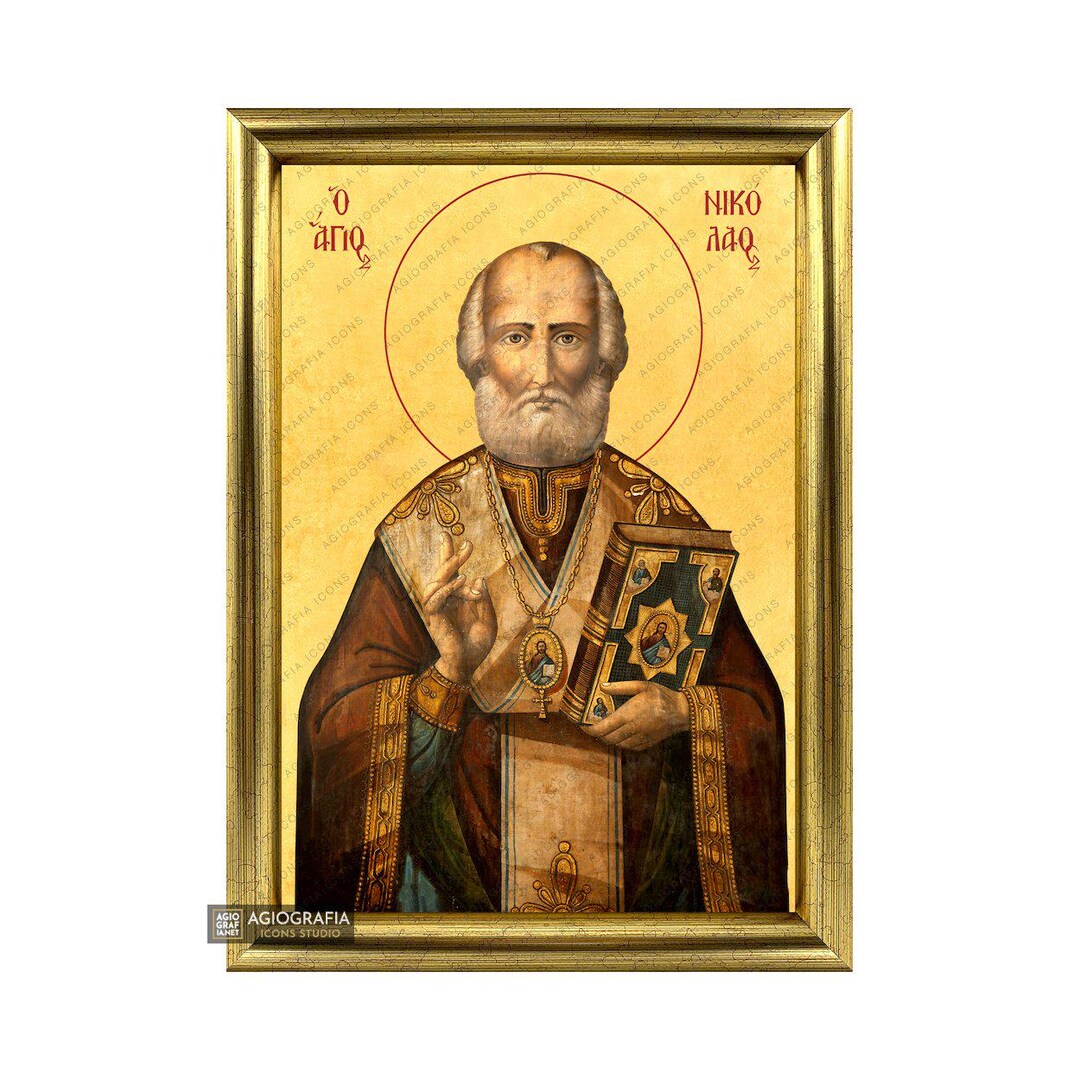 St Nicholas of Myra - Antique Theme With 22k Gold Leaf Background ...