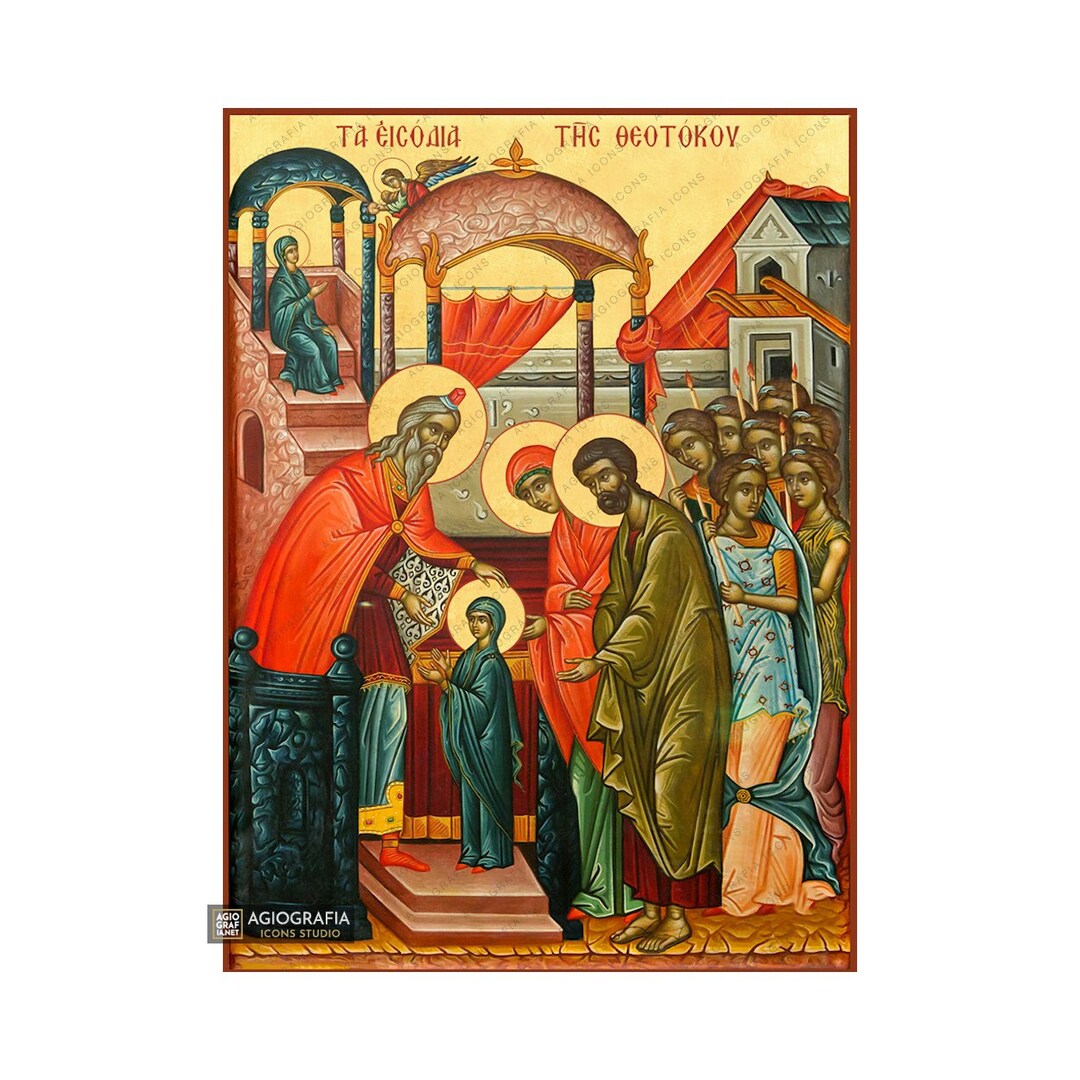 Virgin Mary Entry Into the Temple EXCLUSIVE GOLD LEAF 22k Wood ...