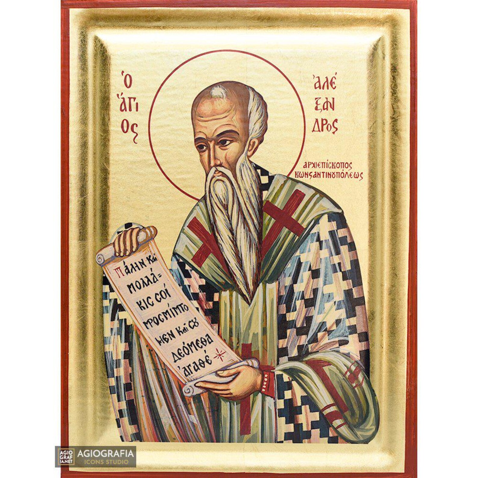 Saint Alexander Handcrafted Icon With GOLD LEAVES Background in a ...
