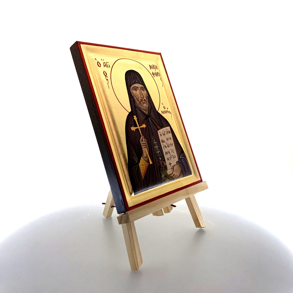 St Nicephorus the Lepper Handcrafted Icon GOLD LEAVES | Etsy
