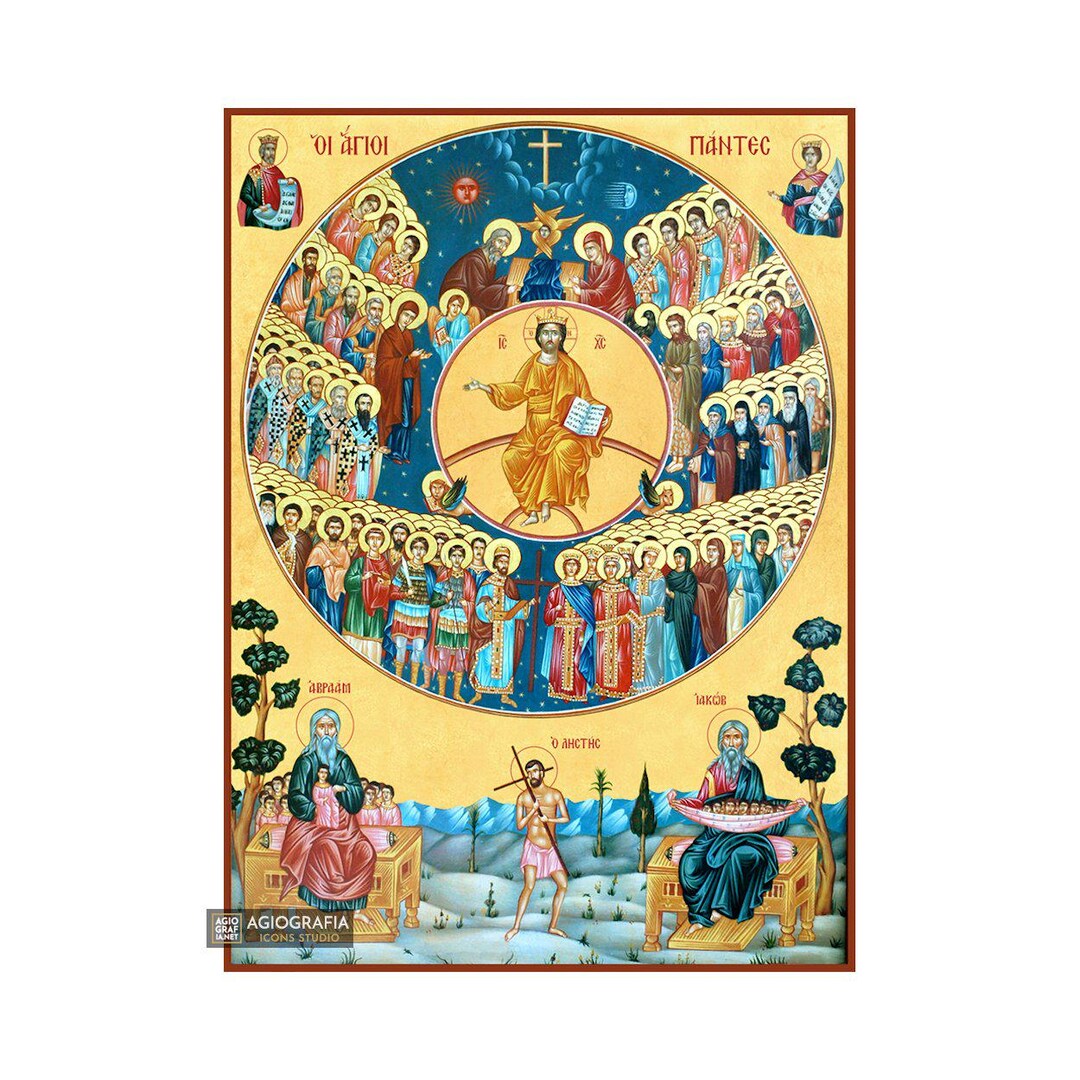 22 Karats All Saints Orthodox Icon - 22k Gold Leaf Background ...