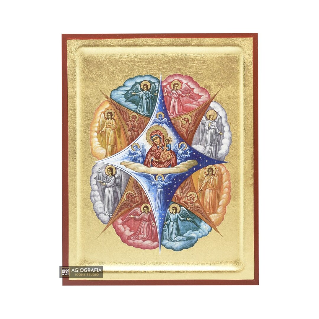Virgin Mary the Unburnt Bush Orthodox Icon With Gold Leaf Christian ...
