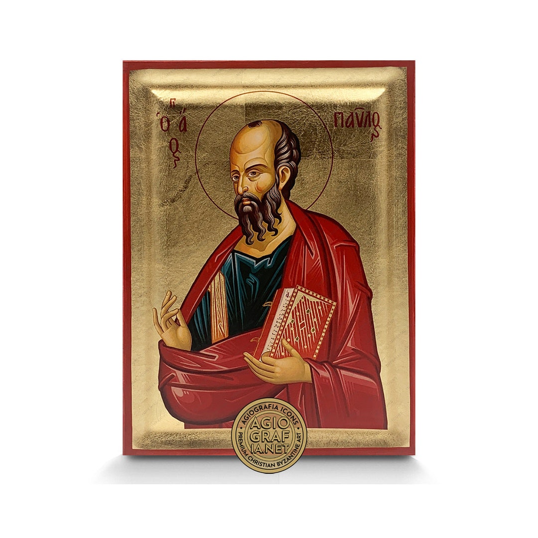 Saint Apostle Paul Handcrafted Icon With GOLD LEAVES - Etsy
