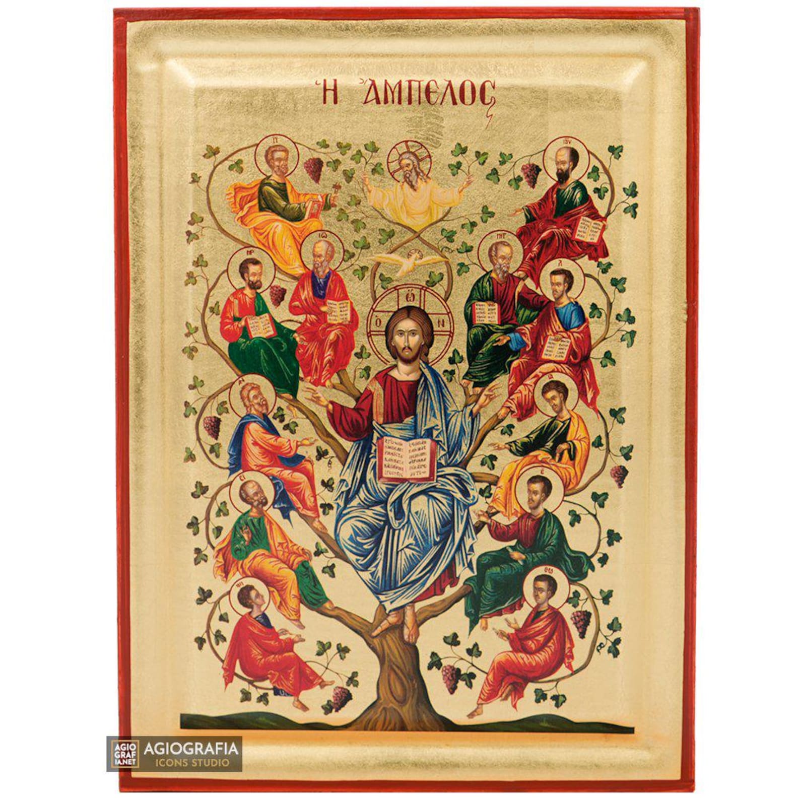 Jesus Christ Tree of Life (the Vine / Ampelos) Christian Orthodox Icon ...