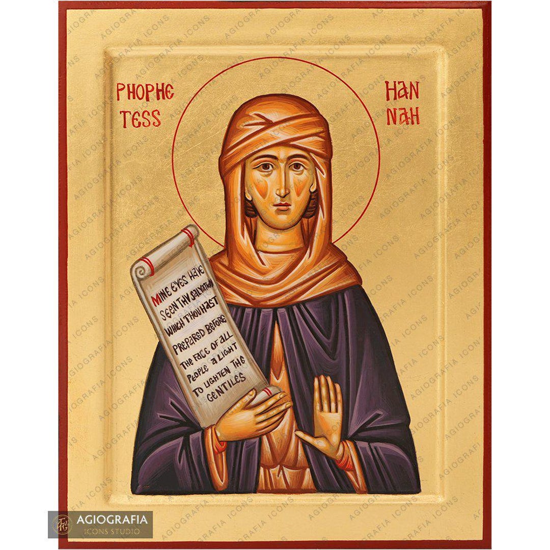 Righteous Hannah Handwritten Christian Orthodox Icon on Wood With Matte ...