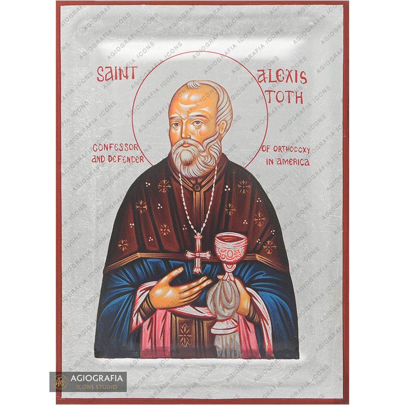 St Alexis Toth Exclusive Orthodox Icon on Wood With Pure Silver Leaves ...